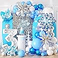 Amazon.com: Snowflake Balloon Garland Arch kit,118pcs Silver Blue White ...
