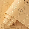 Amazon.com: Homeral Brown Kraft Wrapping Paper Roll - 3D Embossing Gold Foil Bell Design for ...