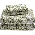 Amazon.com: Pointehaven 100% Cotton Percale Sheets - Printed Bed Sheet ...
