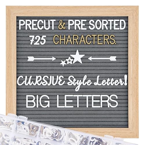 Changeable Felt Letter Board with Letters, Pre Cut & Sorted 725 Letters ...