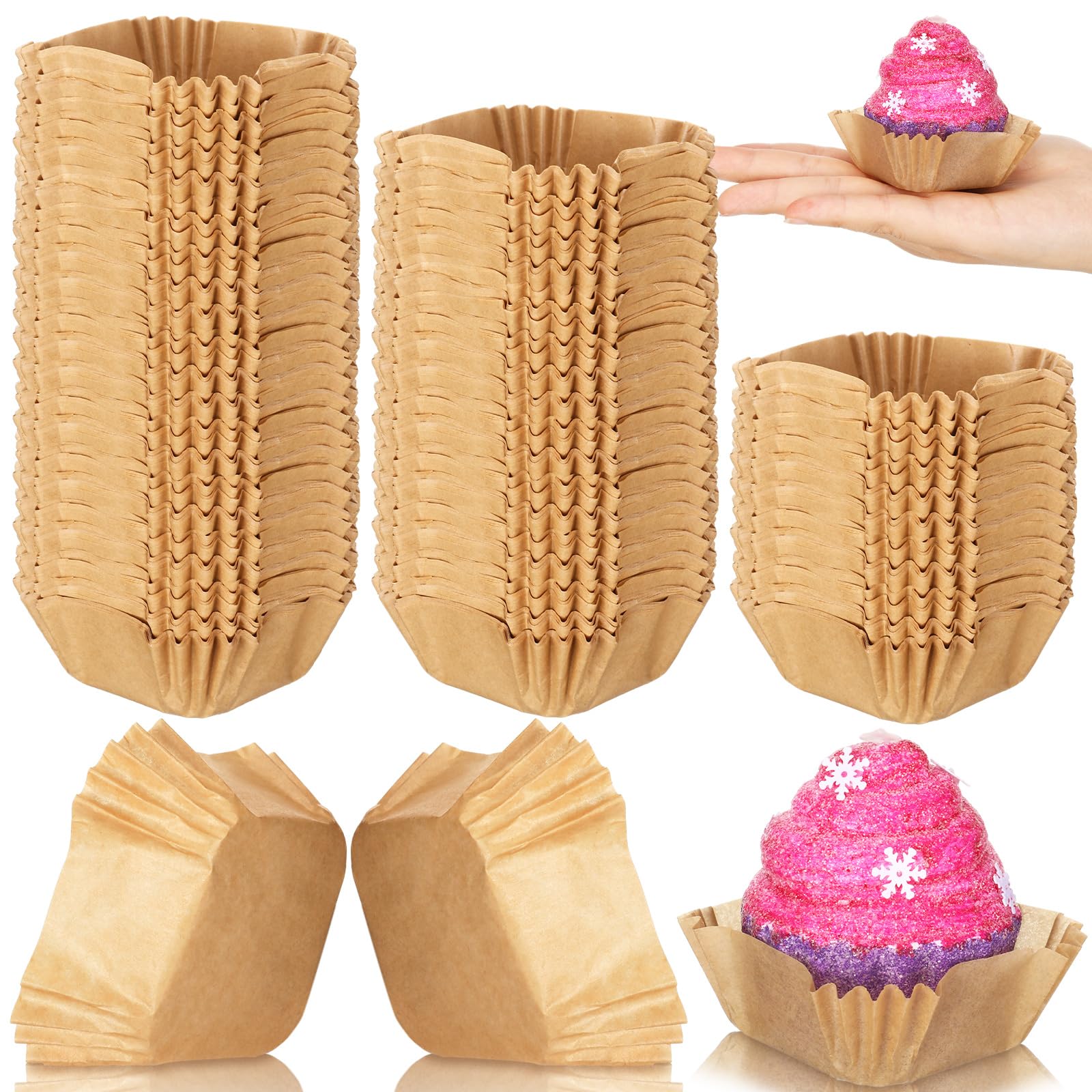Tanlade 350 Pcs Square Mini Cupcake Liners Disposable Brownie Baking ...