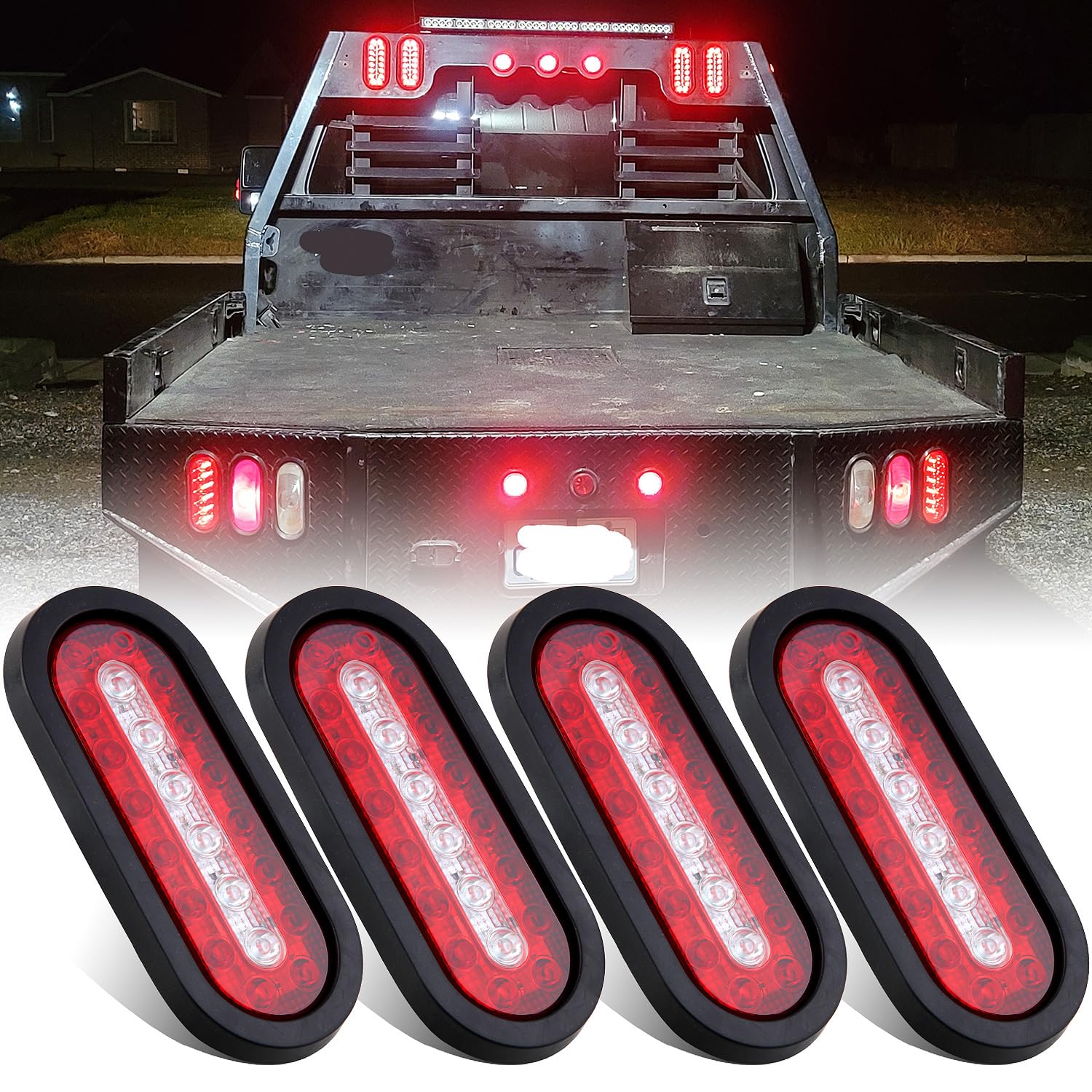Mua 4Pcs 6.4 Inch Oval Led Trailer Tail Lights with Backup Reverse ...