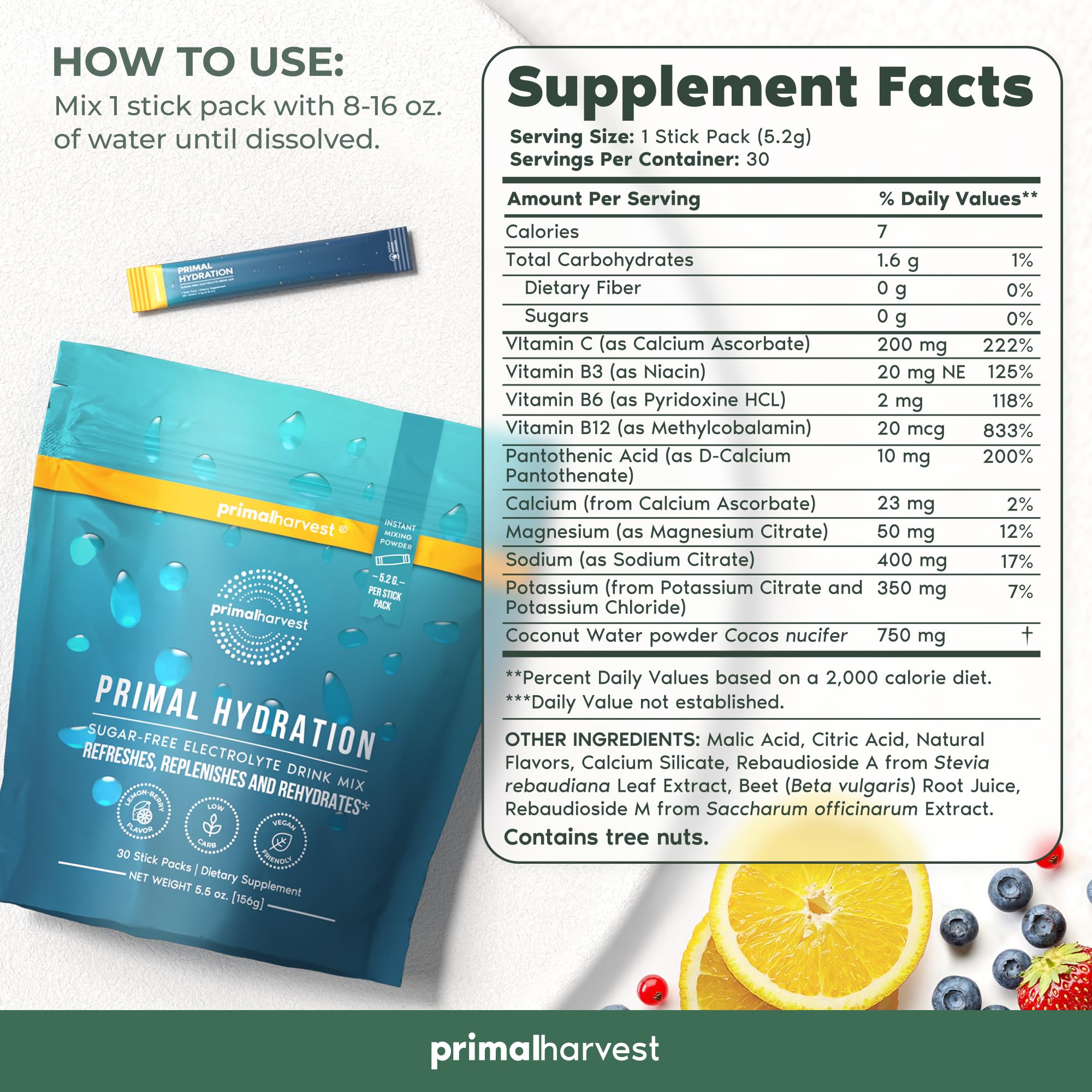 Mua Primal Harvest Primal Hydration Electrolytes Drink Packets Easy to ...