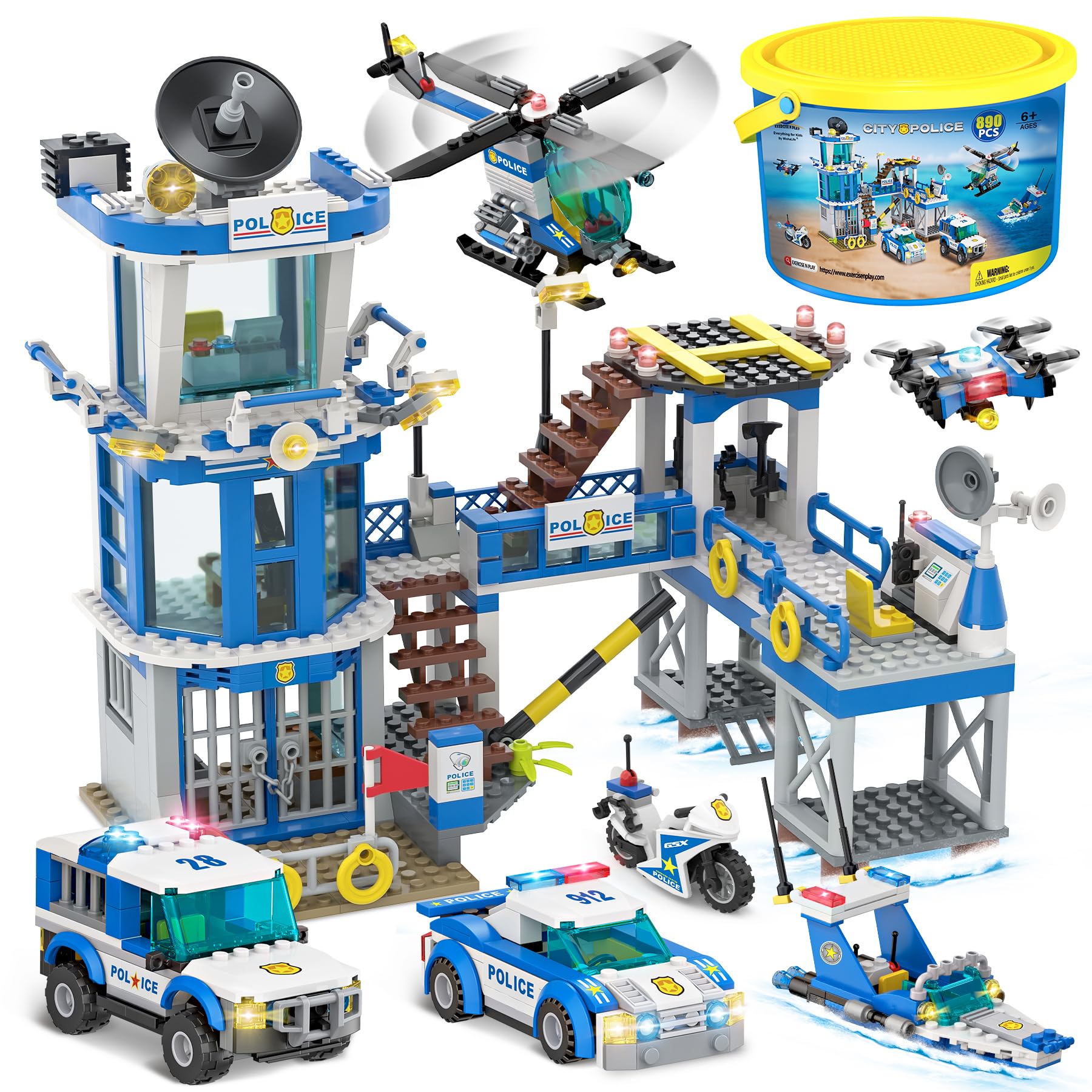 EP EXERCISE N PLAY City Police Prison Station Building Set with Police ...