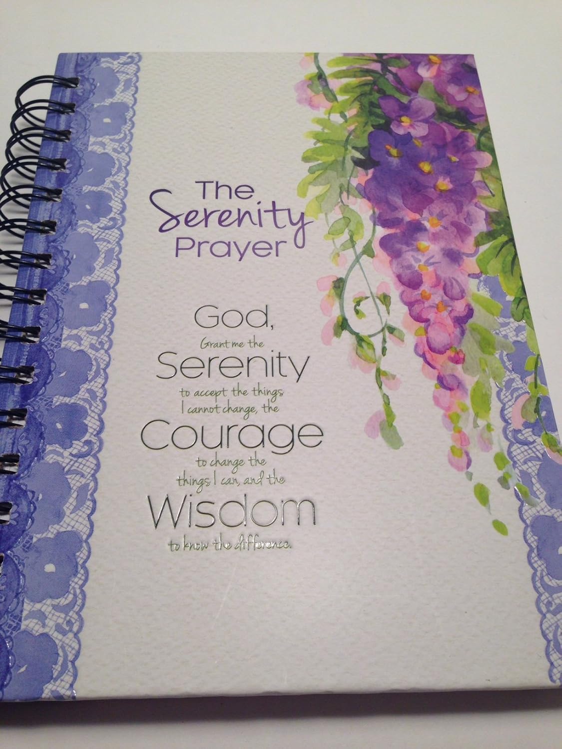 Amazon.com: "Serenity Prayer" Notebook Journal Wisteria & Lace Design ...