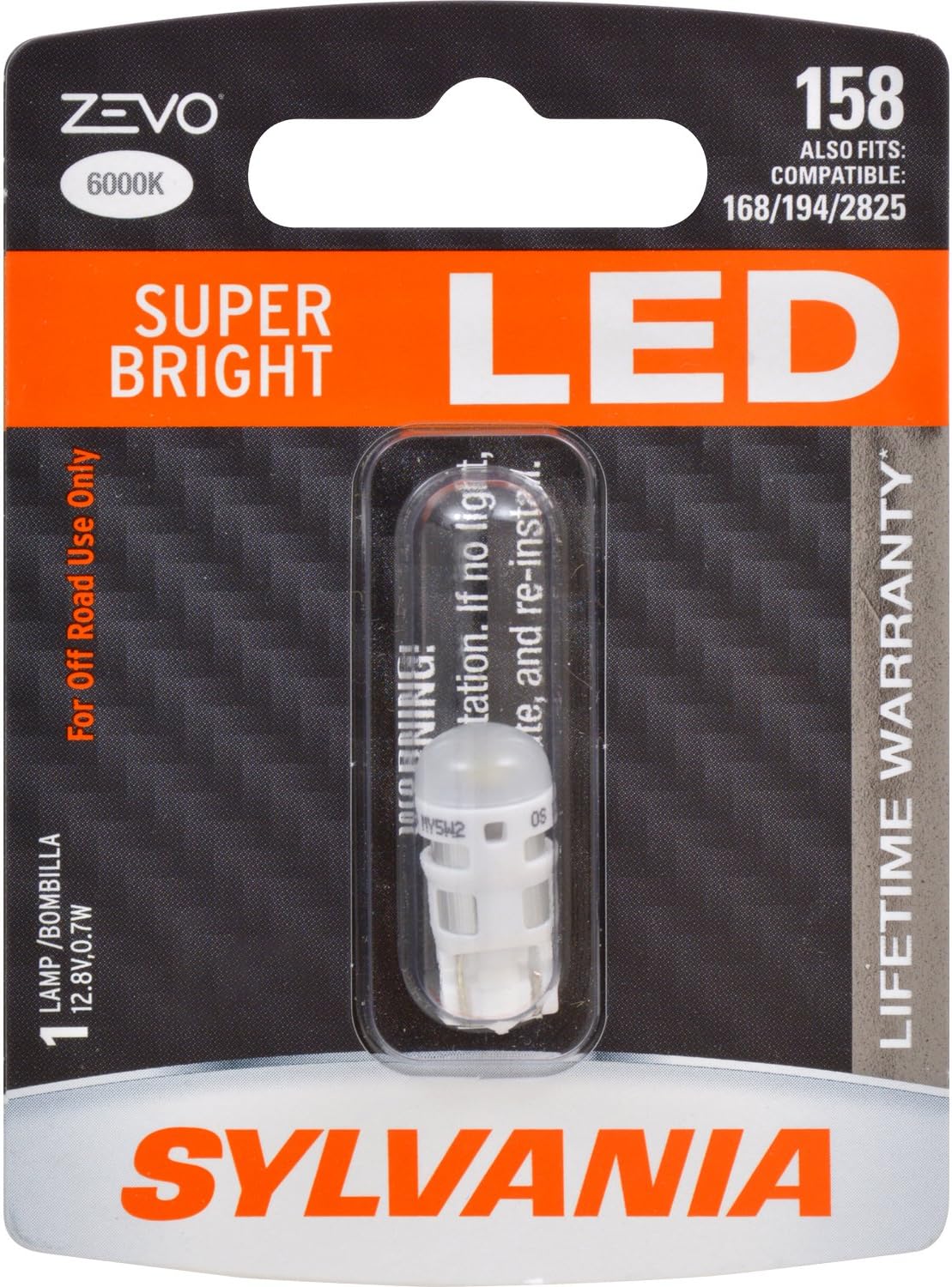 Sylvania ZEVO LED light 194 Red Two Bulbs Map License Dome Drive Door ...