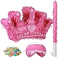 Amazon.com: Sratte Princess Crown Piñata with Blindfold, Bat and ...