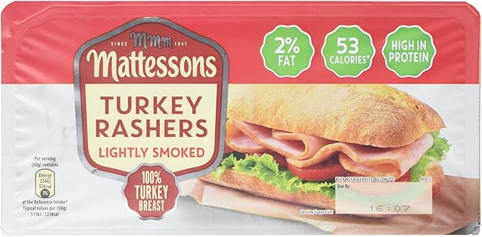 Mattessons Lightly Smoked Turkey Rashers , 200g: Amazon.co.uk: Grocery
