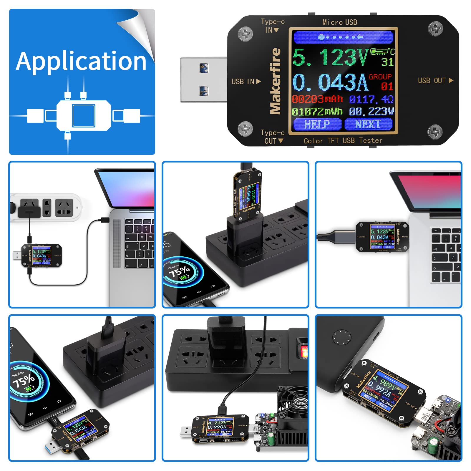 Mua MakerHawk USB Multimeter USB Voltmeter Ammeter Load Tester USB ...