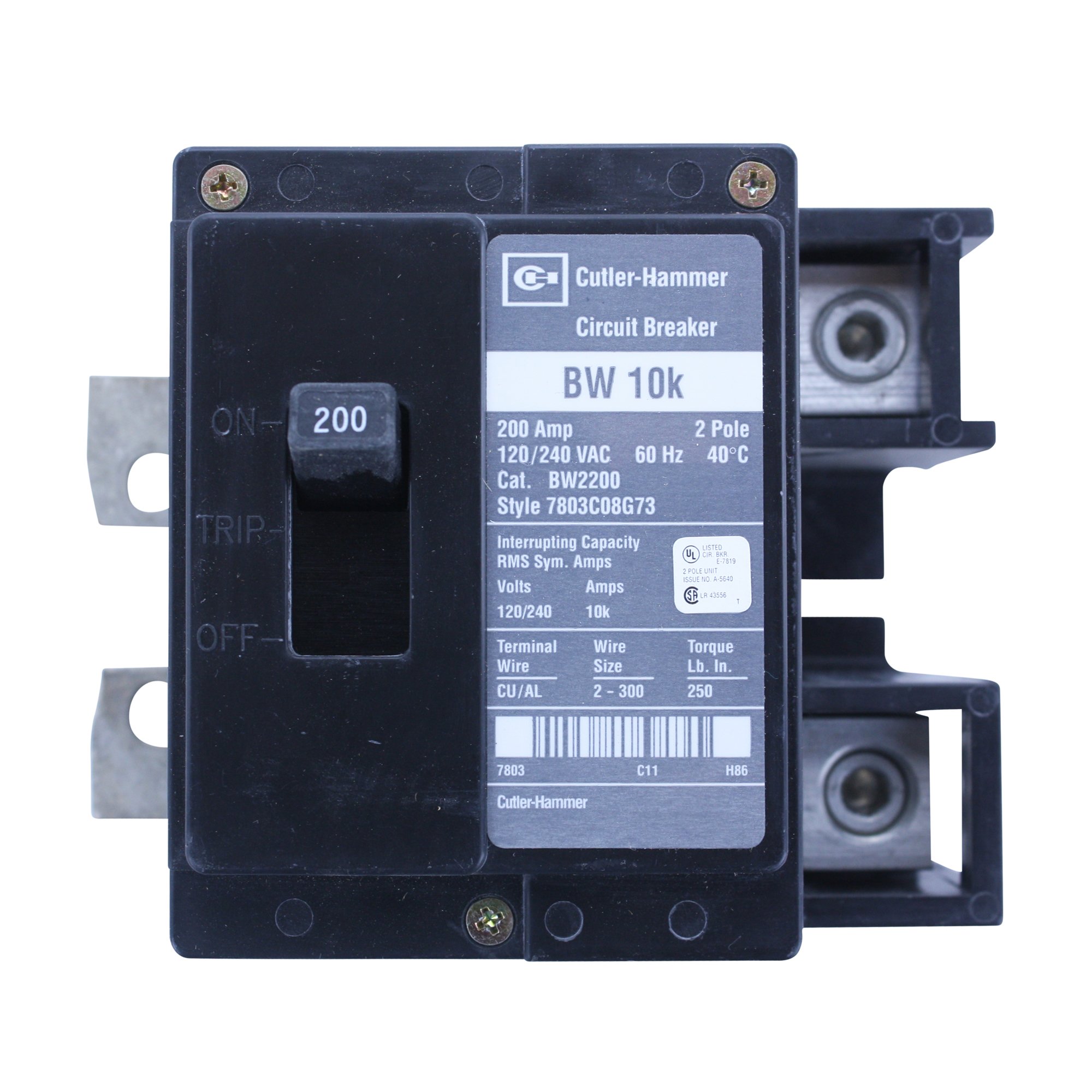 Eaton BW2200 Br Series Replacement Main Breaker, 200A for sale | Las ...