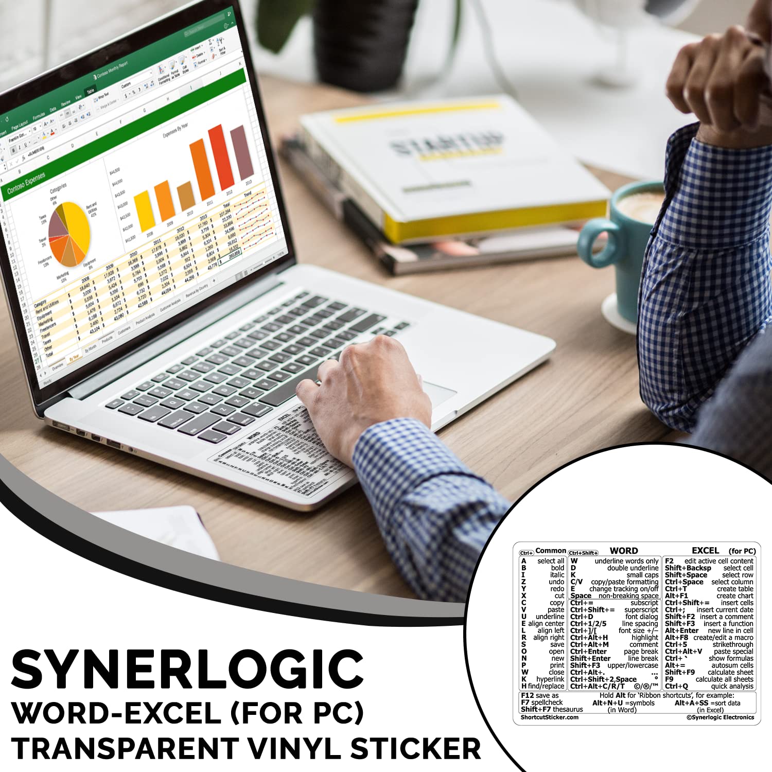 Mua Synerlogic Word/Excel Windows Shortcut Sticker | Reference Guide Keyboard Shortcut Sticker ...