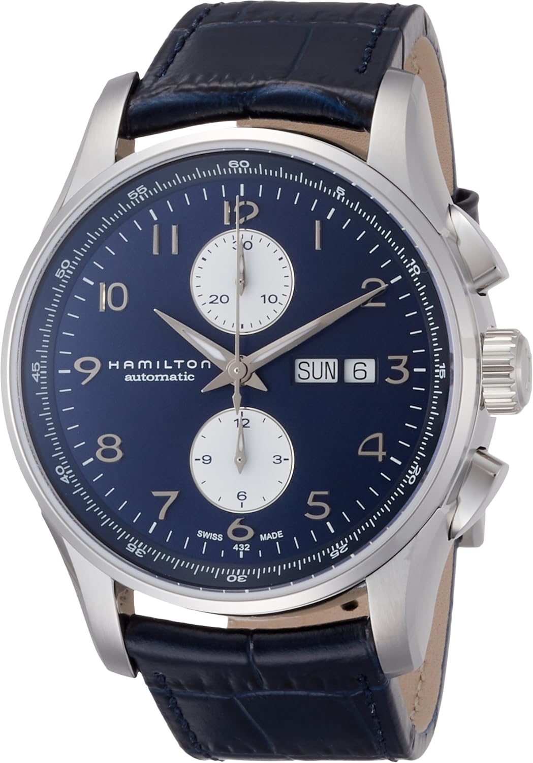 Amazon.com: Hamilton Jazzmaster Maestro Blue Dial Leather Strap Men's ...
