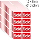 Amazon.com : Sold Stickers for Retail Store 2 x1.2 inch Fluorescent Red ...