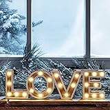 Contemporary Warm White 24 LED Battery Operated LOVE Shaped Decorative ...