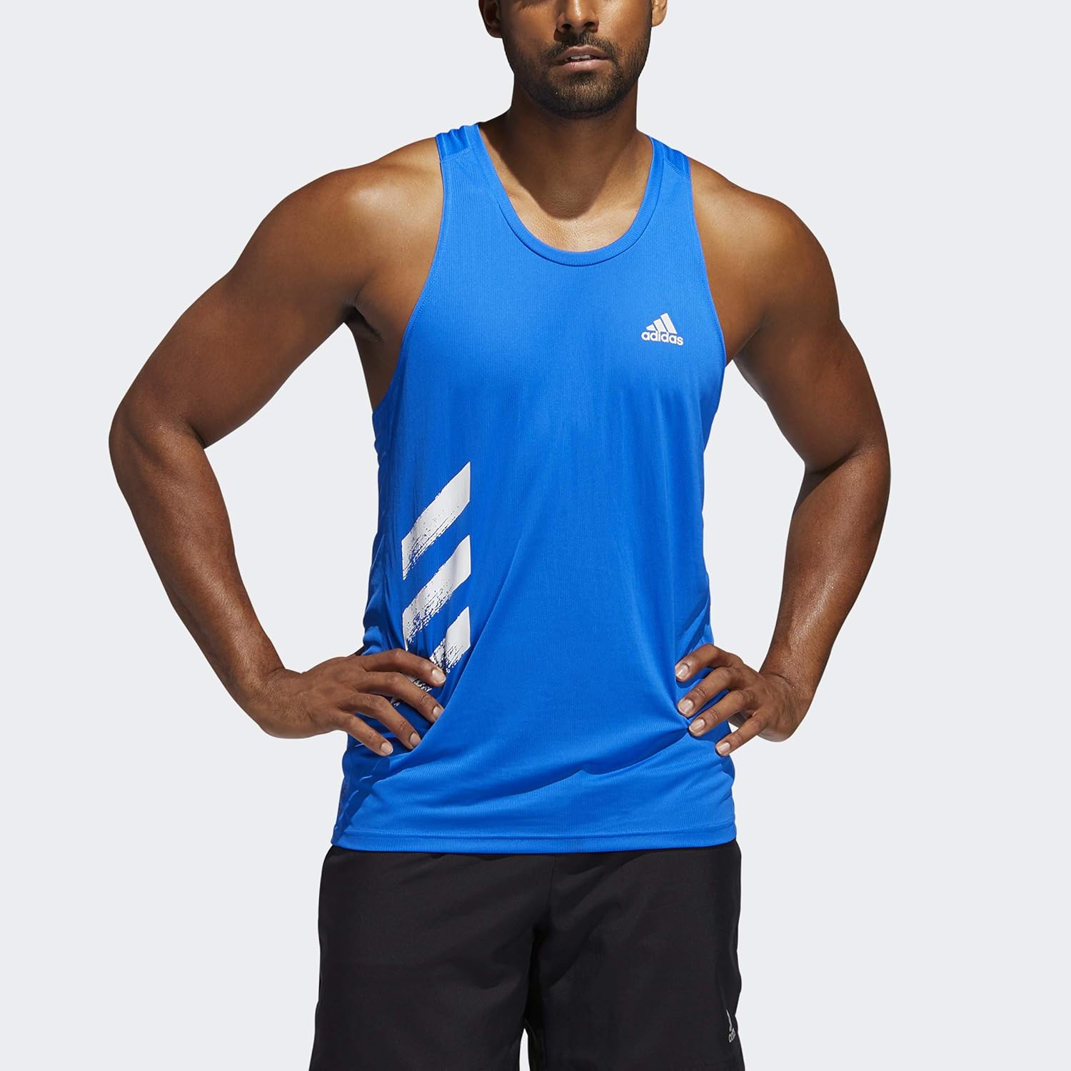 adidas Own The Run Singlet Pb 3 Stripes Men Shirt : Amazon.in: Clothing ...