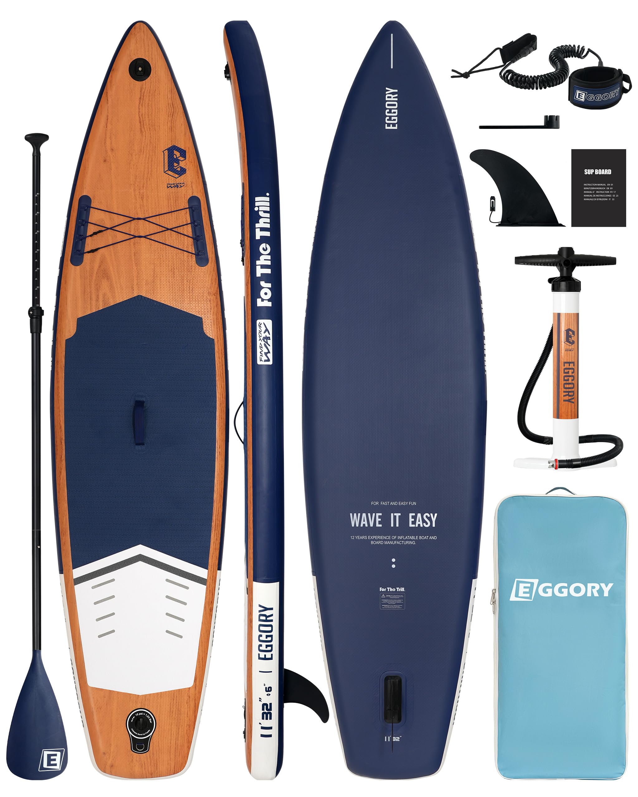 EGGORY Inflatable Paddle Board, 11'x32 x6 Stand Up Paddle Board, Sup ...