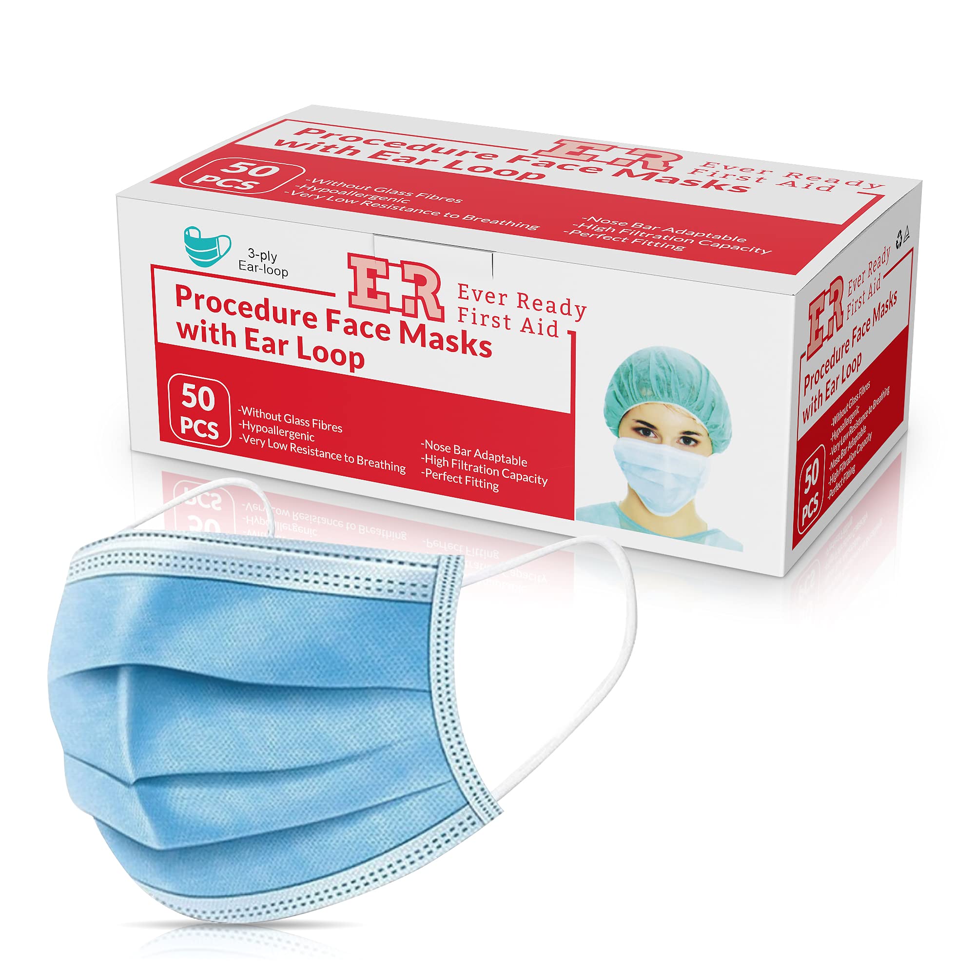 Mua 3-ply Disposable face Masks, Ear Loop Breathable Particle Mask ...