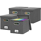 Amazon.com: GRSQYS 3 Pack File Storage Box with Lid File Boxes for ...
