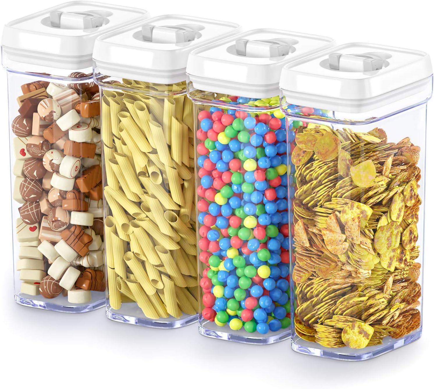 Food Storage Container with Lids - Airtight Plastic BPA Free Keep Food ...