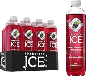 Sparkling Ice Black Raspberry Sparkling Water, Zero Sugar, Zero ...