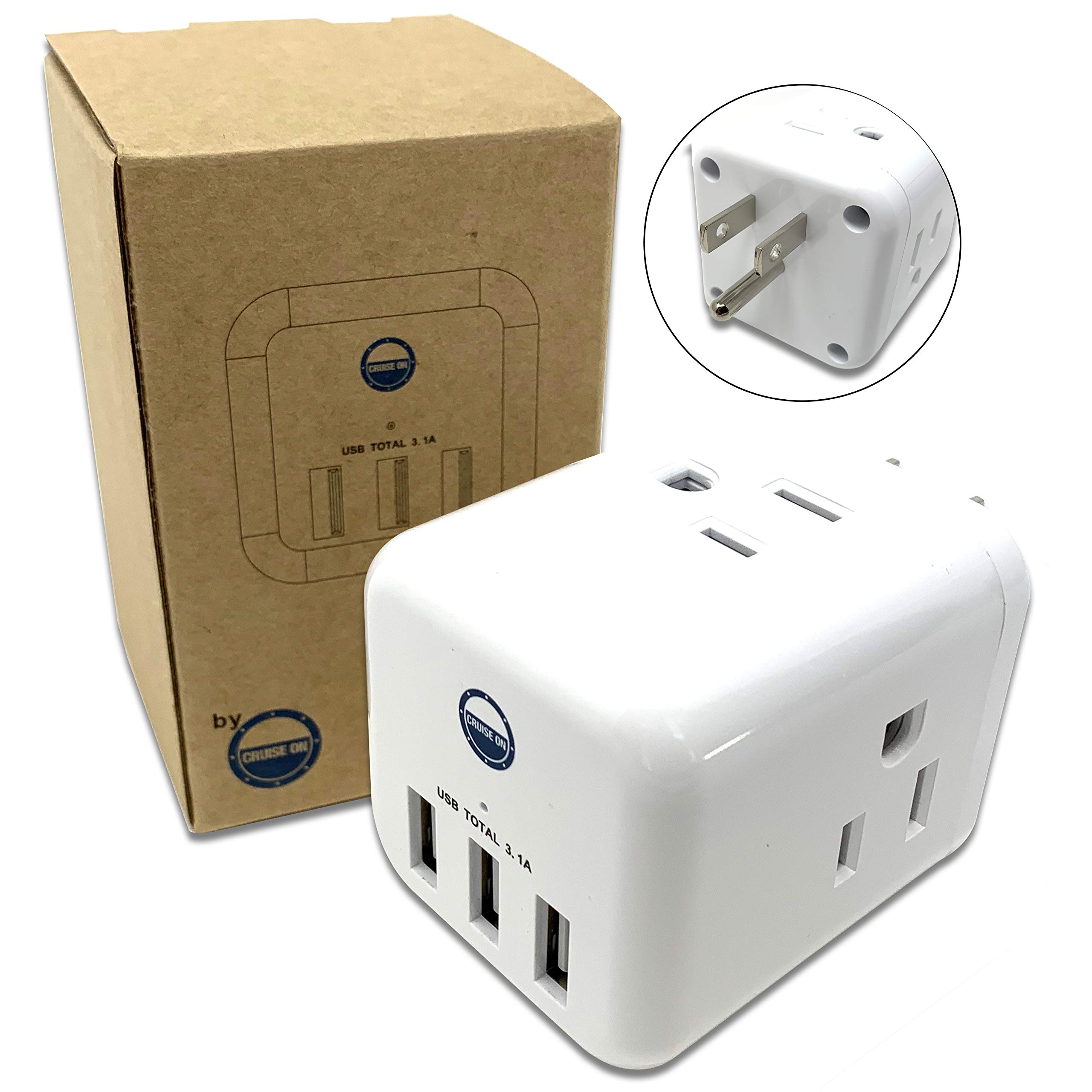Cruise Approved Power Strip Non Surge Multi Plug [6 Outlets] 3 USB & 3 ...