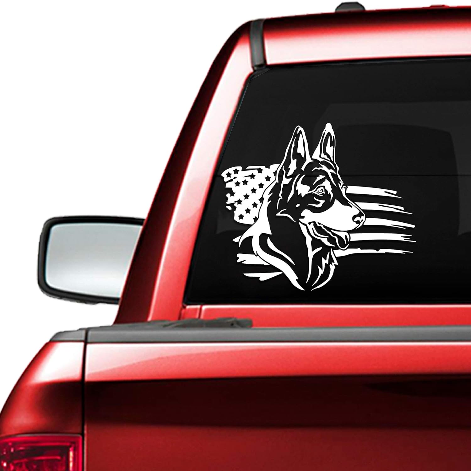 Amazon.com: German Shepherd American Flag Vinyl Decal Sticker | Back ...