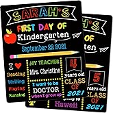 Amazon.com : First & Last Day of School Chalkboard, 10 x 12 Inch Double Sided Back to School ...