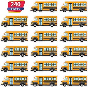 School Bus Stickers Mini Yellow Bus Stickers for Scrapbooking ...