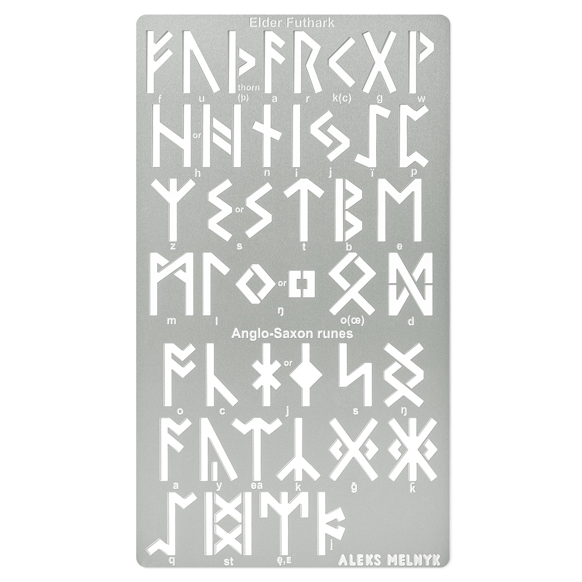 Aleks Melnyk No.483 Metal Stencil, Elder Futhark and Anglo-Saxon Runes ...
