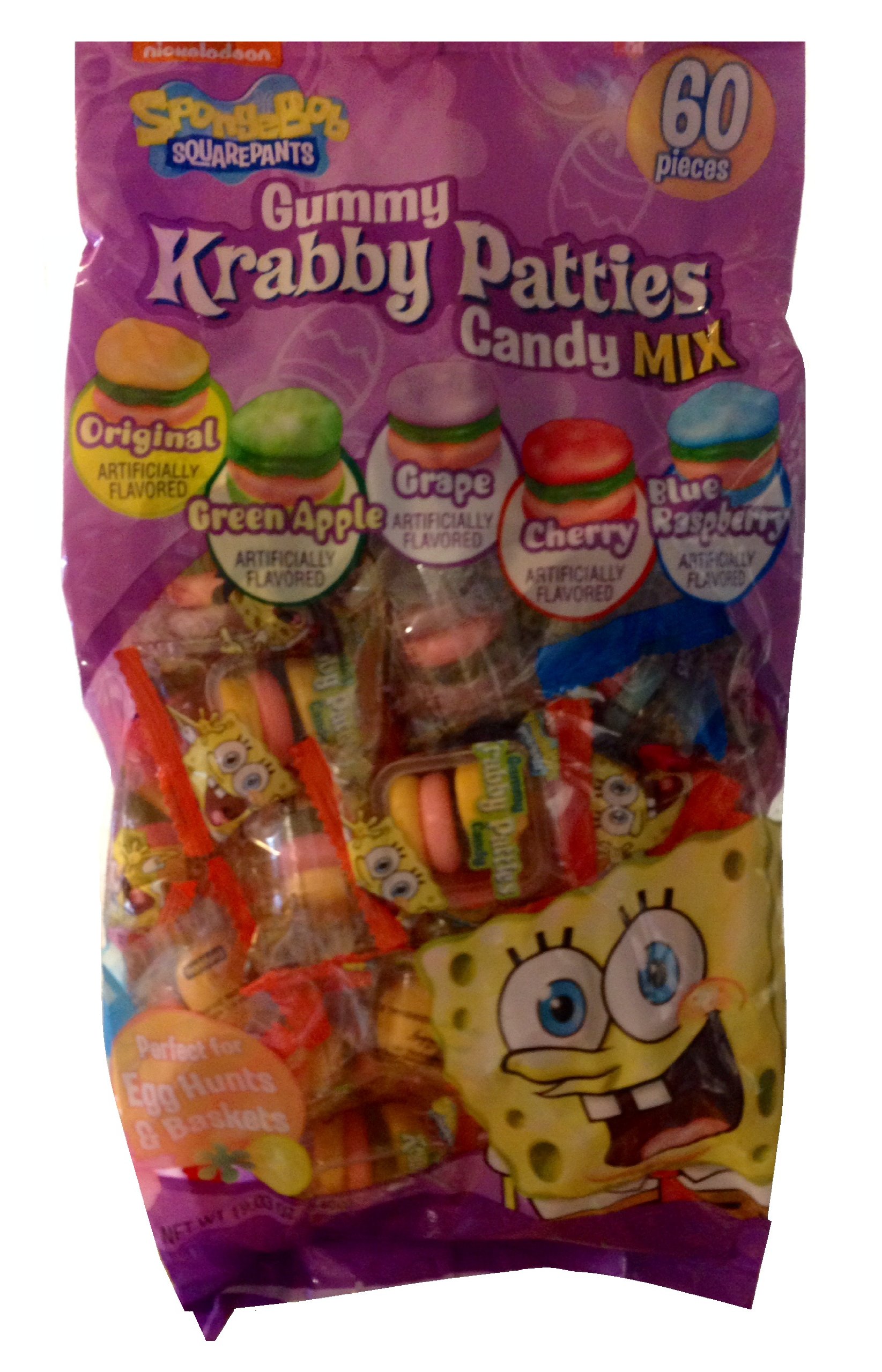 Amazon.com : SpongeBob Krabby Patties Heart Shaped Gummy Candy ...