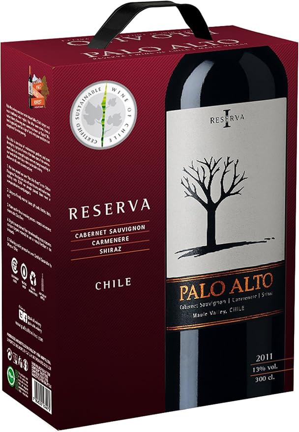 4x PALO ALTO RESERVA CABERNET SAUVIGNON CARMENERE SHIRAZ BAG IN BOX 3L ...