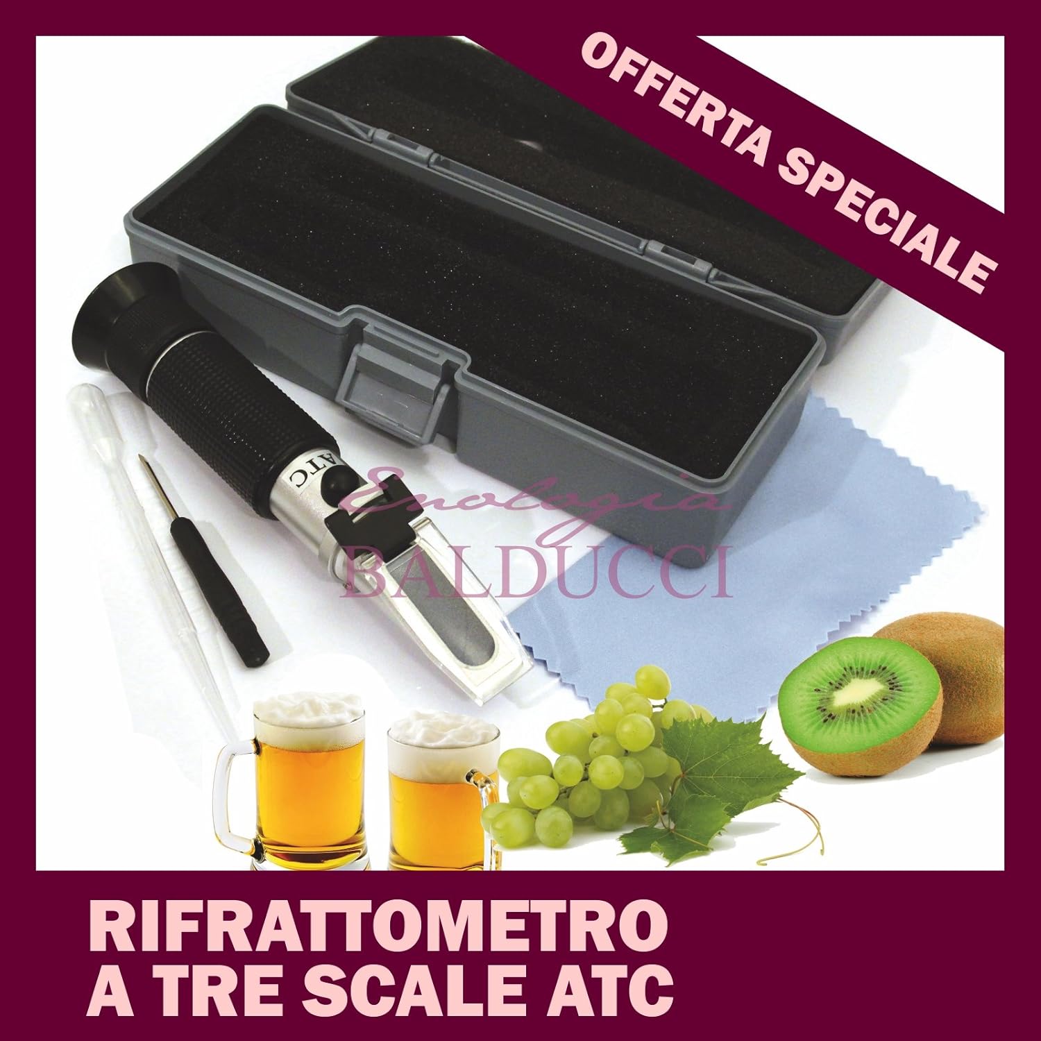 RIFRATTOMETRO tripla scala Brix Babo °Oe uva mosto vino: Amazon.it: Fai ...