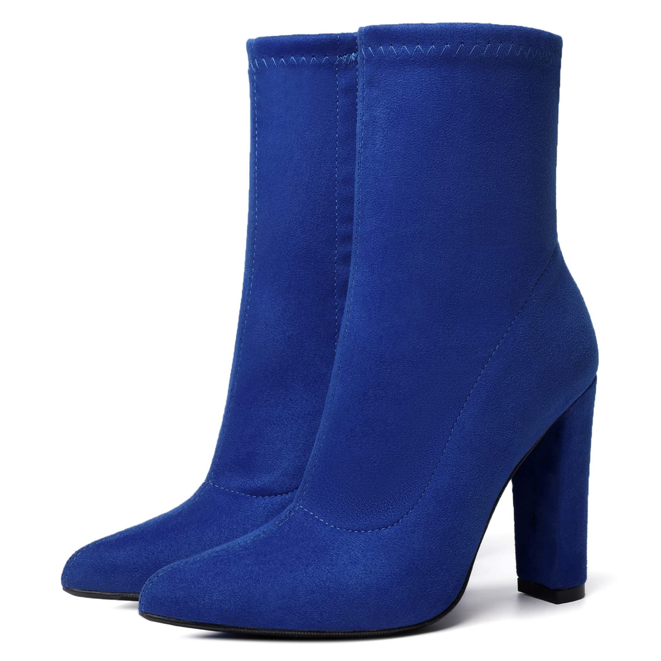 Blue Boots for Women Heeled Boots Sock Boots Royal Blue Booties for ...