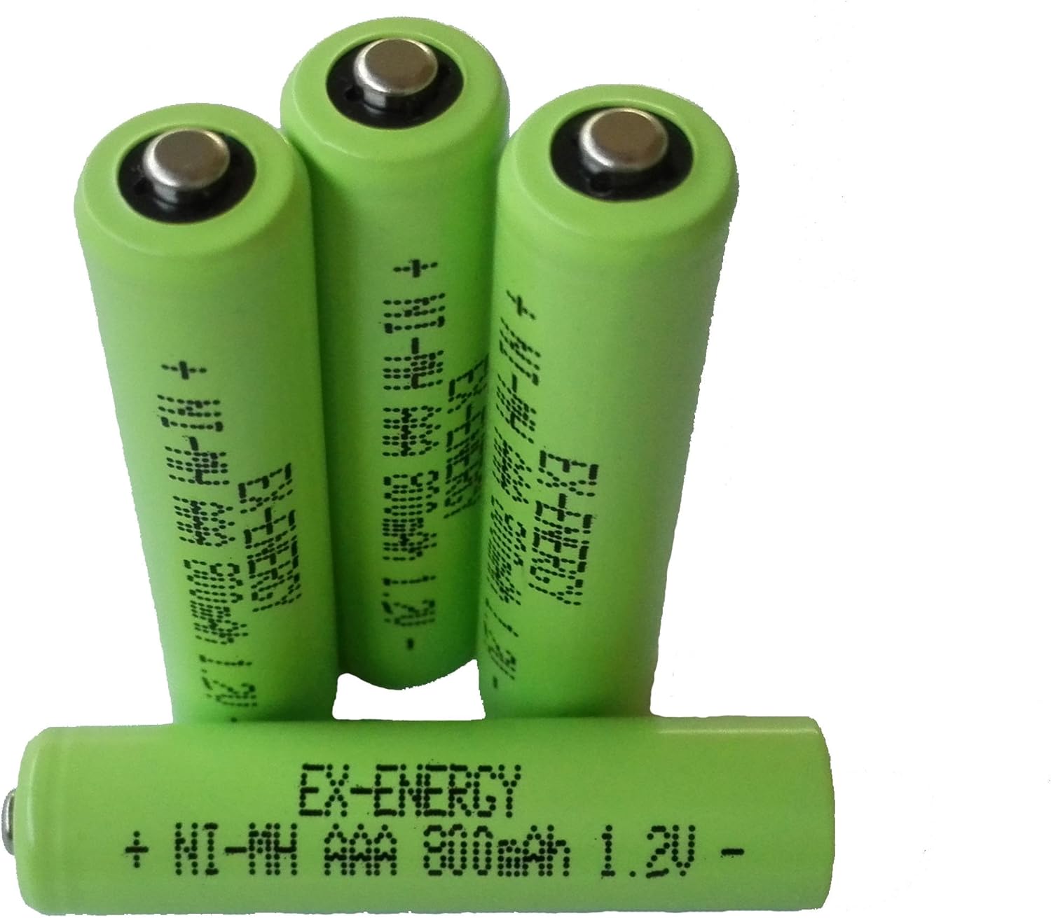 EX-ENERGY AAA 1.2V 800mAh LSD Button top NiMH Rechargeable Batteries 4 ...