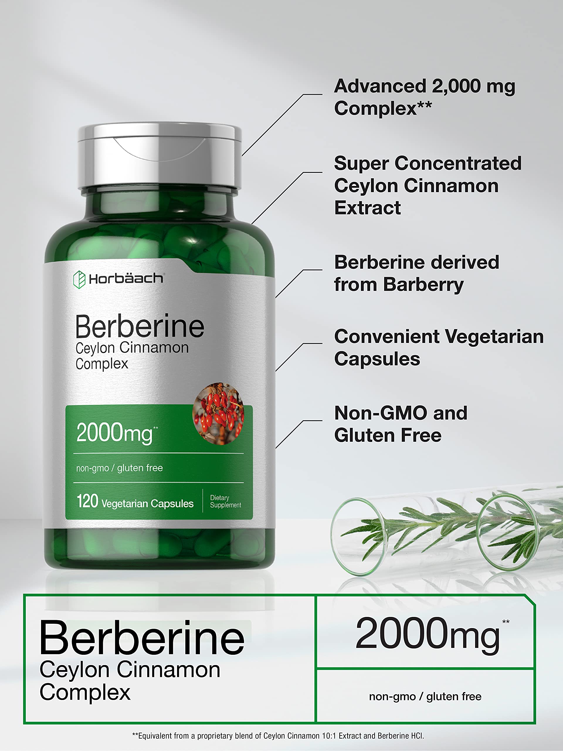 Mua Horbaach Berberine Plus Ceylon Cinnamon | 2000mg | 120 Veggie ...