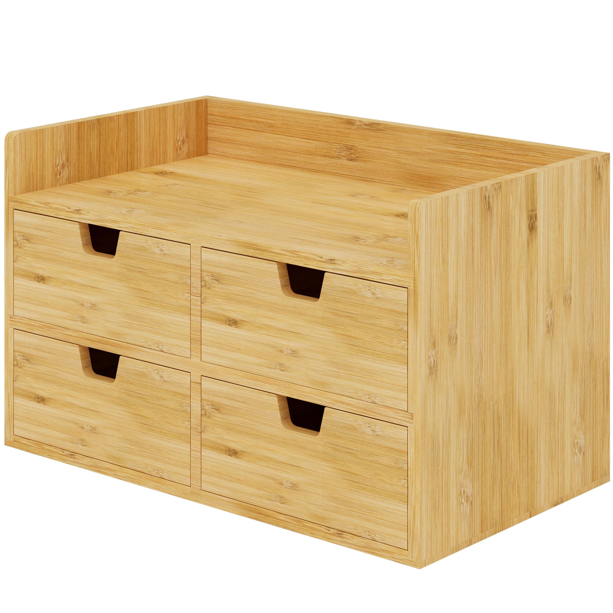 Auroral Zone Bamboo Desk Organizer, 3 Tier Desktop Organizer with 4 ...