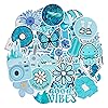 Blue VSCO Stickers for Water Bottles, 50 Pcs Hydro Flask Stickers Cute ...