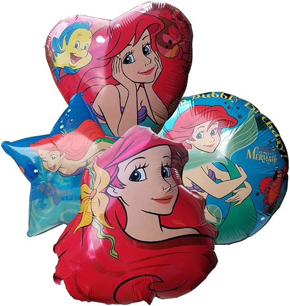 Amazon.com: Ariel mermaid Ariel 4 Pc Bouquet Cool custom shaped balloon ...