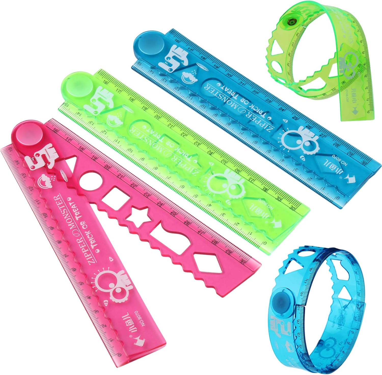 3 Pieces Plastic Folding Ruler 30 cm Drawing Ruler Flexible Plastic ...
