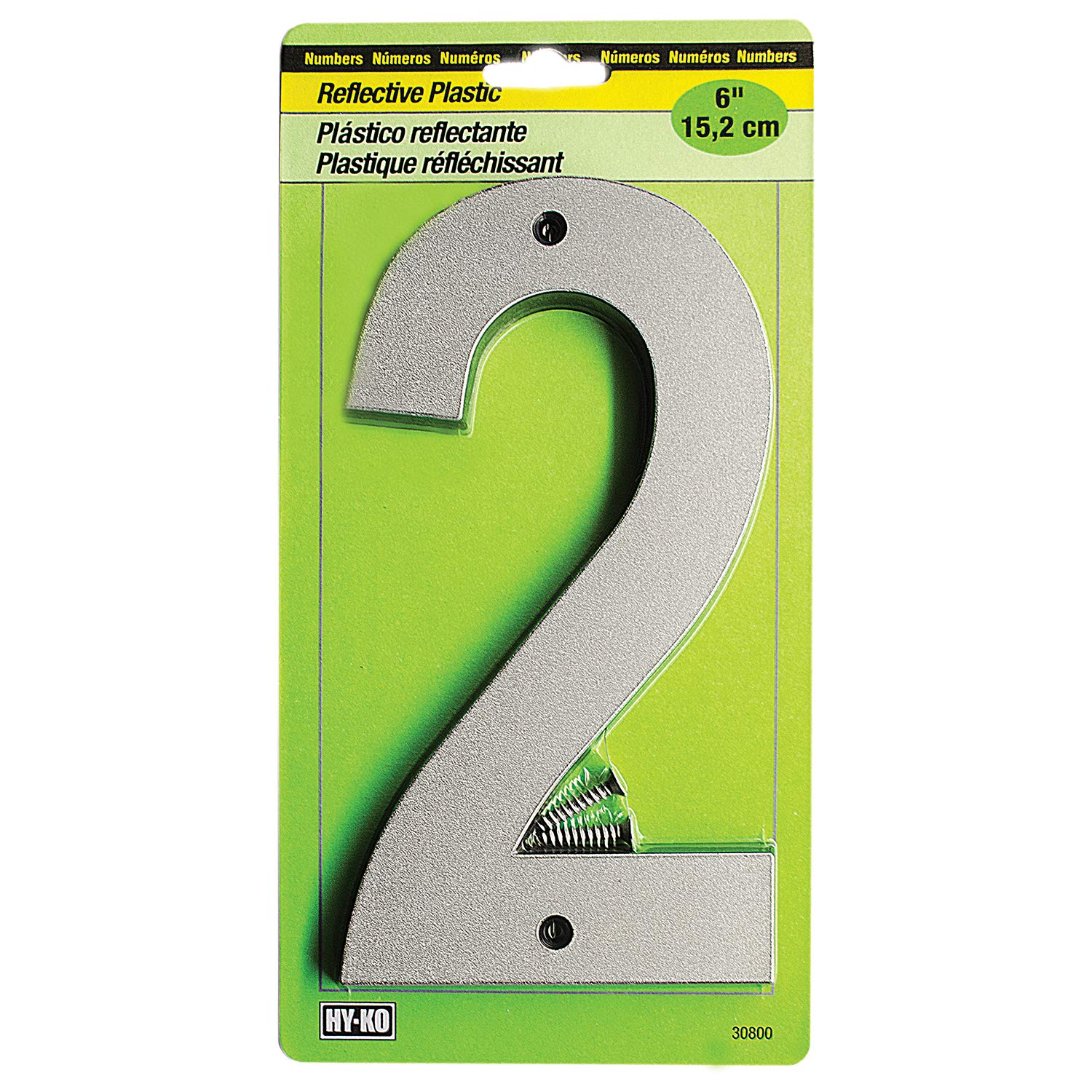Hy-Ko 6” Classic Reflective Plastic House Number, Modern Raised Numbers ...