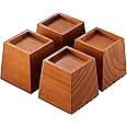 Amazon.com: Lufia Wood Bed Risers 4 Inch, Premium Pine Furniture Risers ...