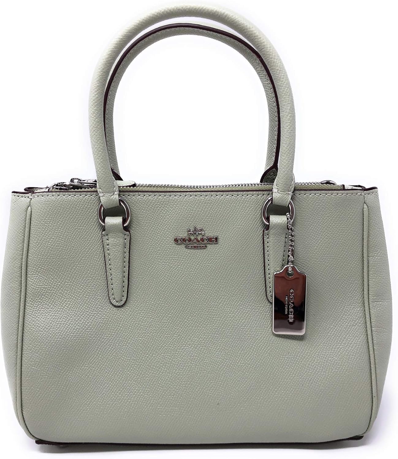 Coach Mini Surrey Carryall in Crossgrain leather F44962 SV/Pale Green ...