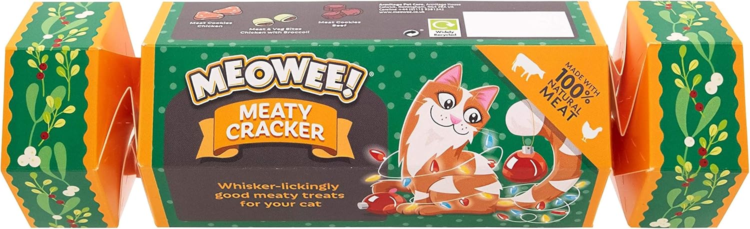 Meowee! Christmas Cat Cracker with Meaty Treats: Amazon.co.uk: Pet Supplies