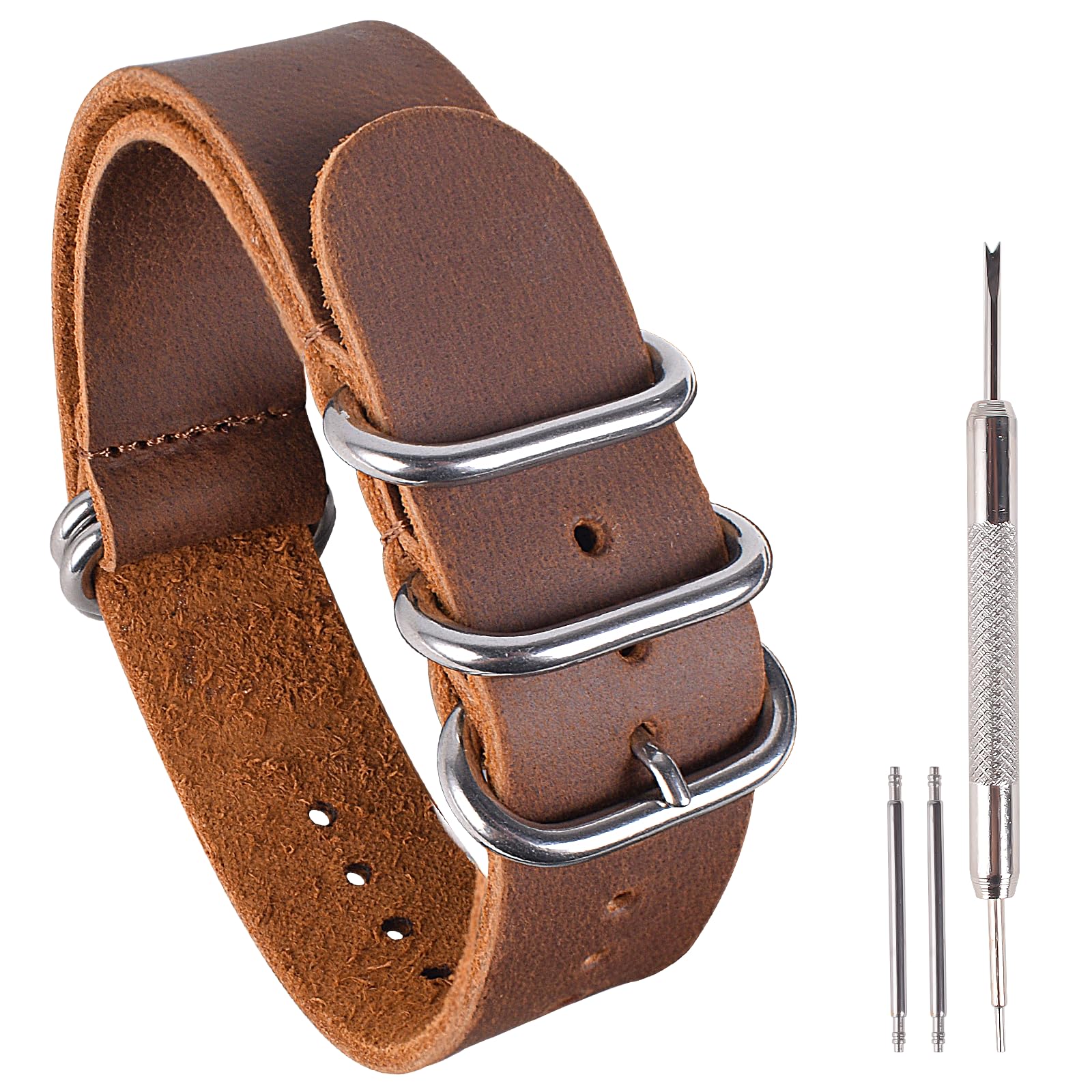 uEmoh One-Piece Watch Bands Style Leather Watch Bands Genuine Watch ...