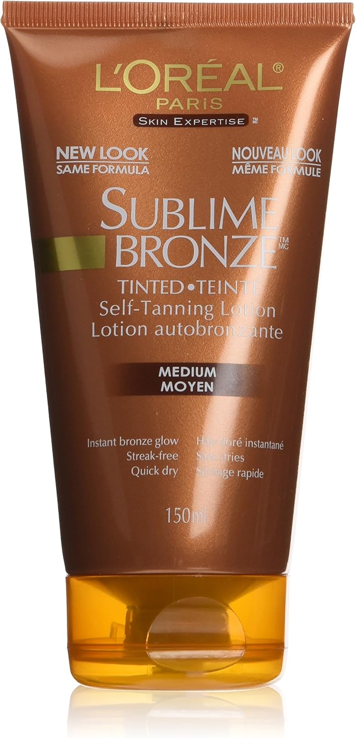 L'Oreal Paris Sublime Bronze Tinted Self-Tanning Lotion, with AHAs and ...