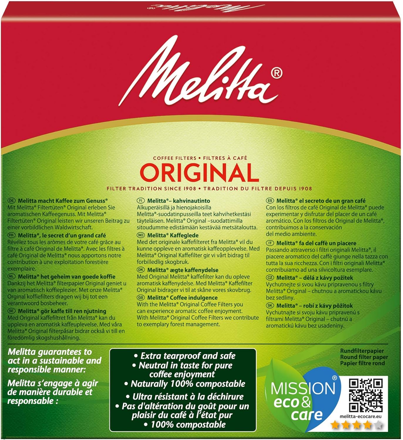 Melitta Round Filter Paper 1, Natural Brown, Pack of 5 – BigaMart