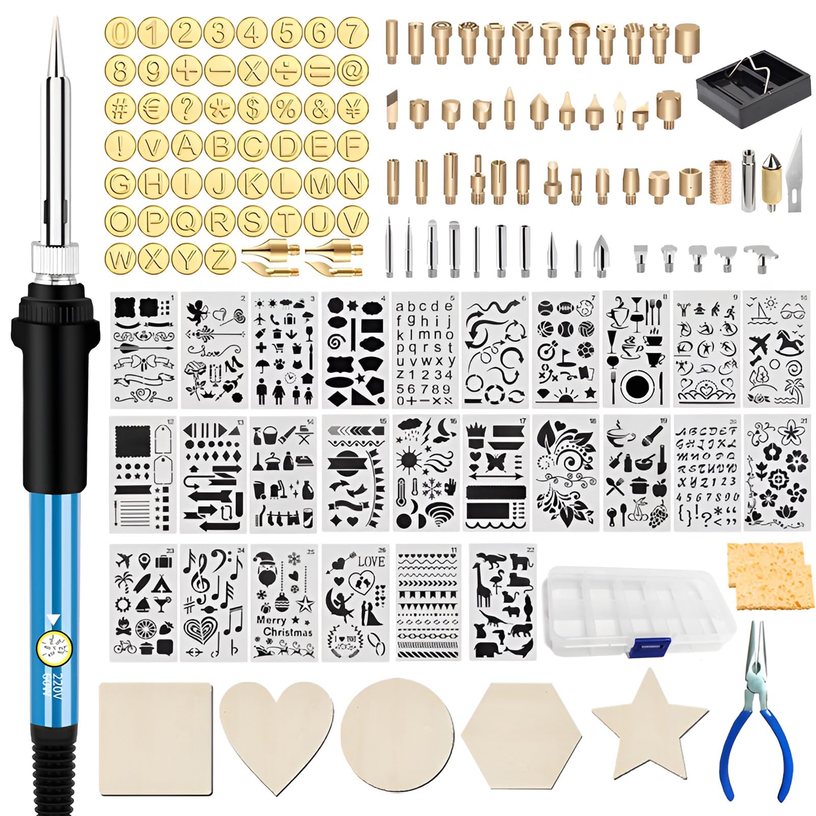 BEZALEL 148Pcs Wood Burning Kit - Pyrography Pen Kit Includes Wood ...