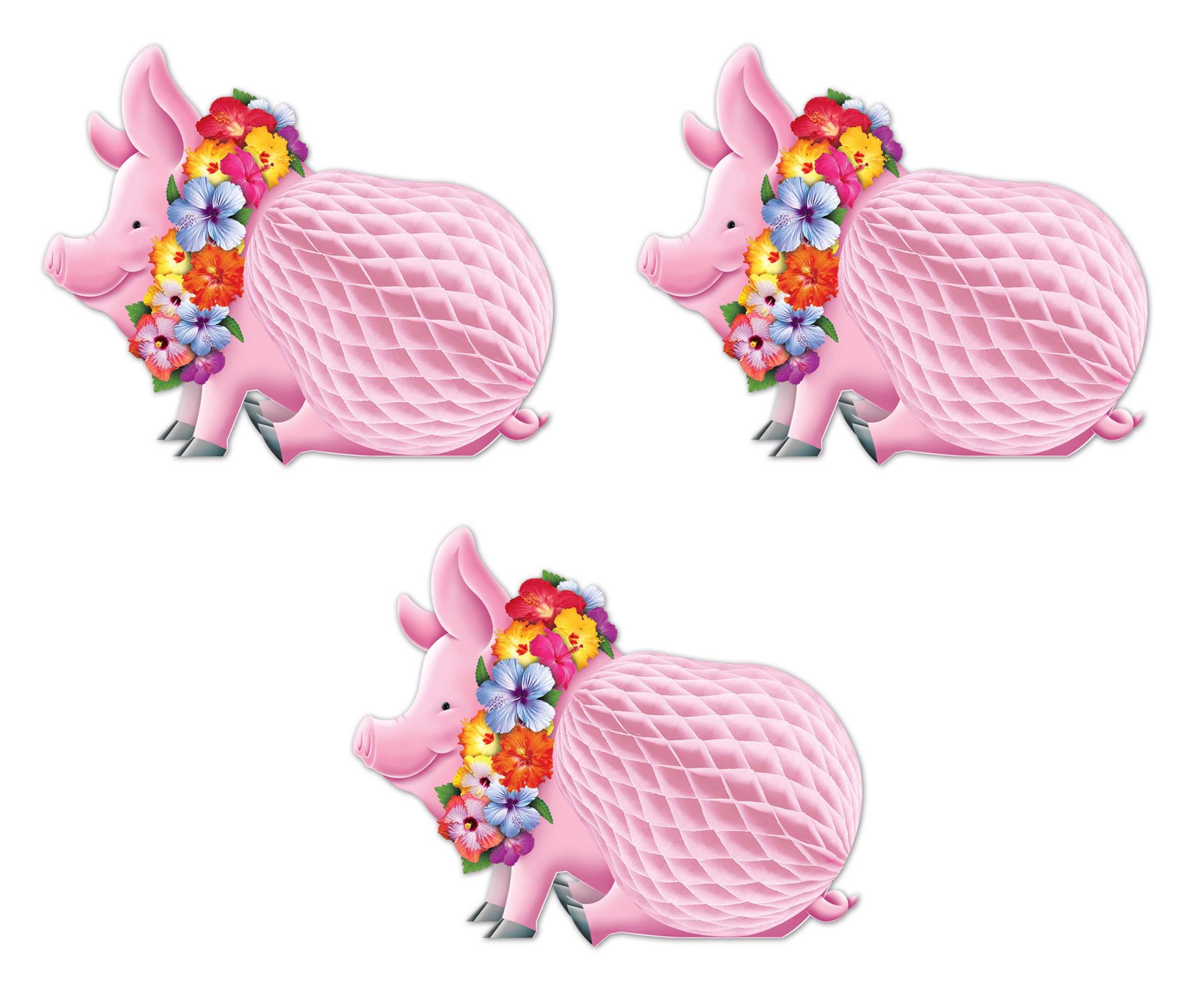 Beistle S55334AZ3, 3 Piece Luau Pig Centerpieces, 12'' | WP Ultimate Social