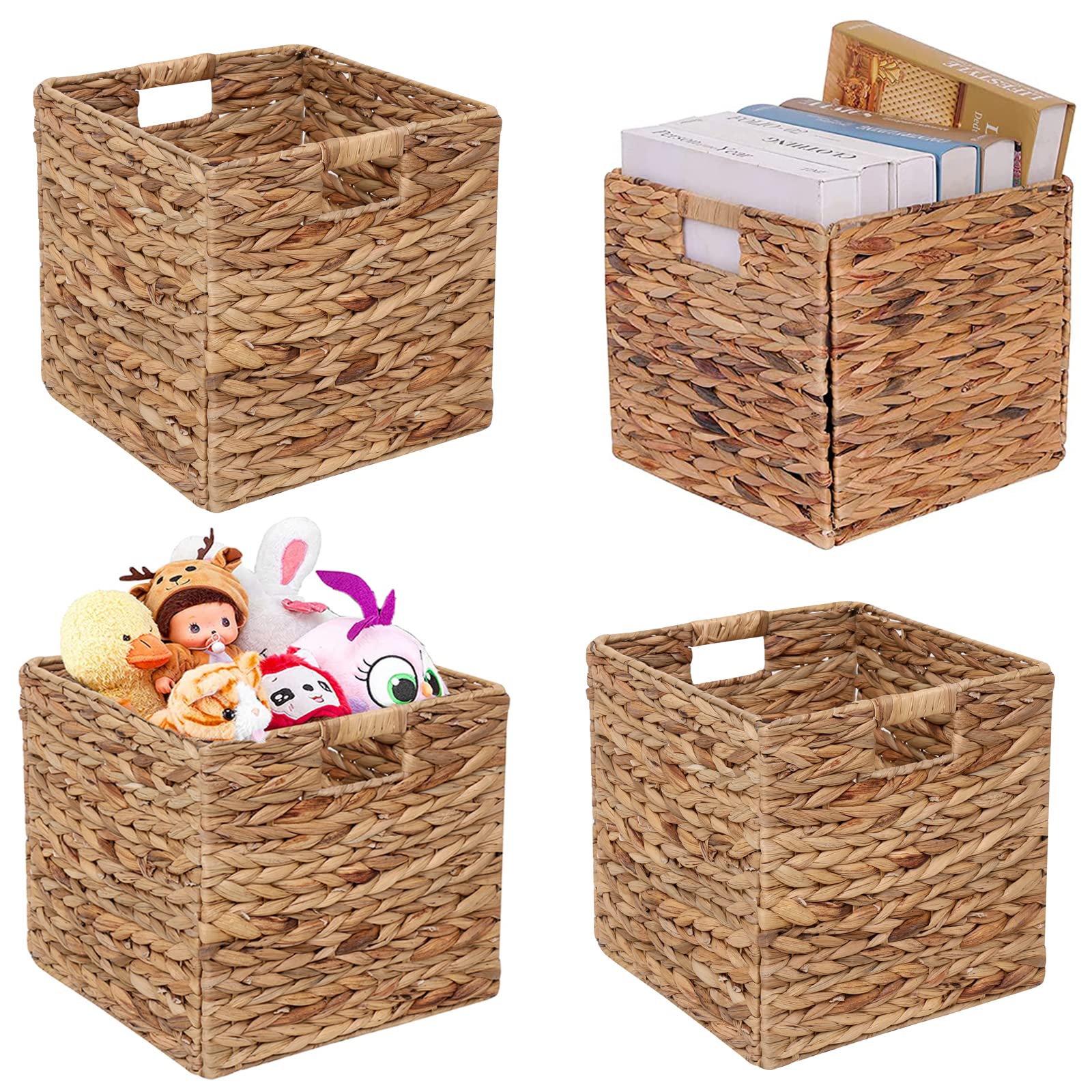 JGJCYO9 Storage Baskets Wicker Cube Baskets Foldable Handwoven Water ...