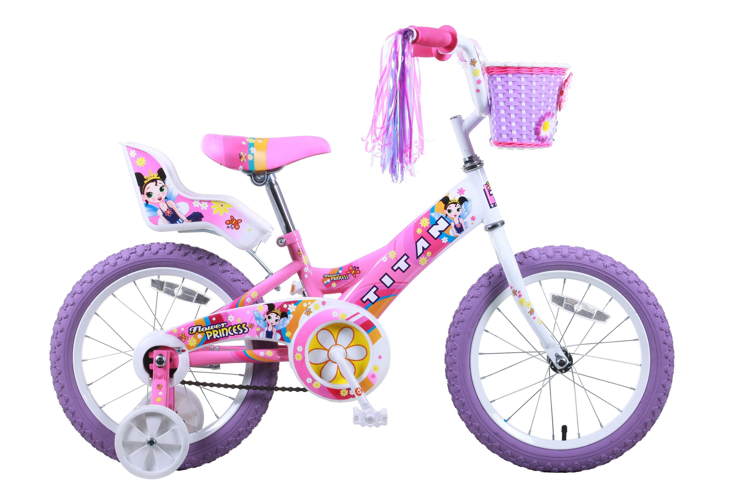 Titan Girl s Flower Princess BMX Bike Pink 16 Inch 2019 Titan Girl s Flower Princess BMX Bike Pink 16 Inch 2019